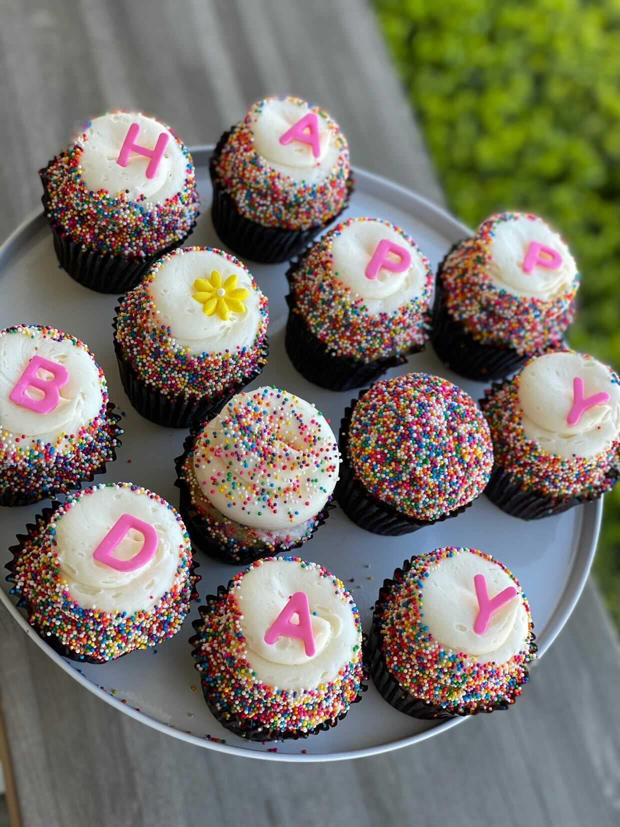 HAPPY BDAY Alphabet Cupcakes - Hapa Cupcakes & Bakery - Orange County ...