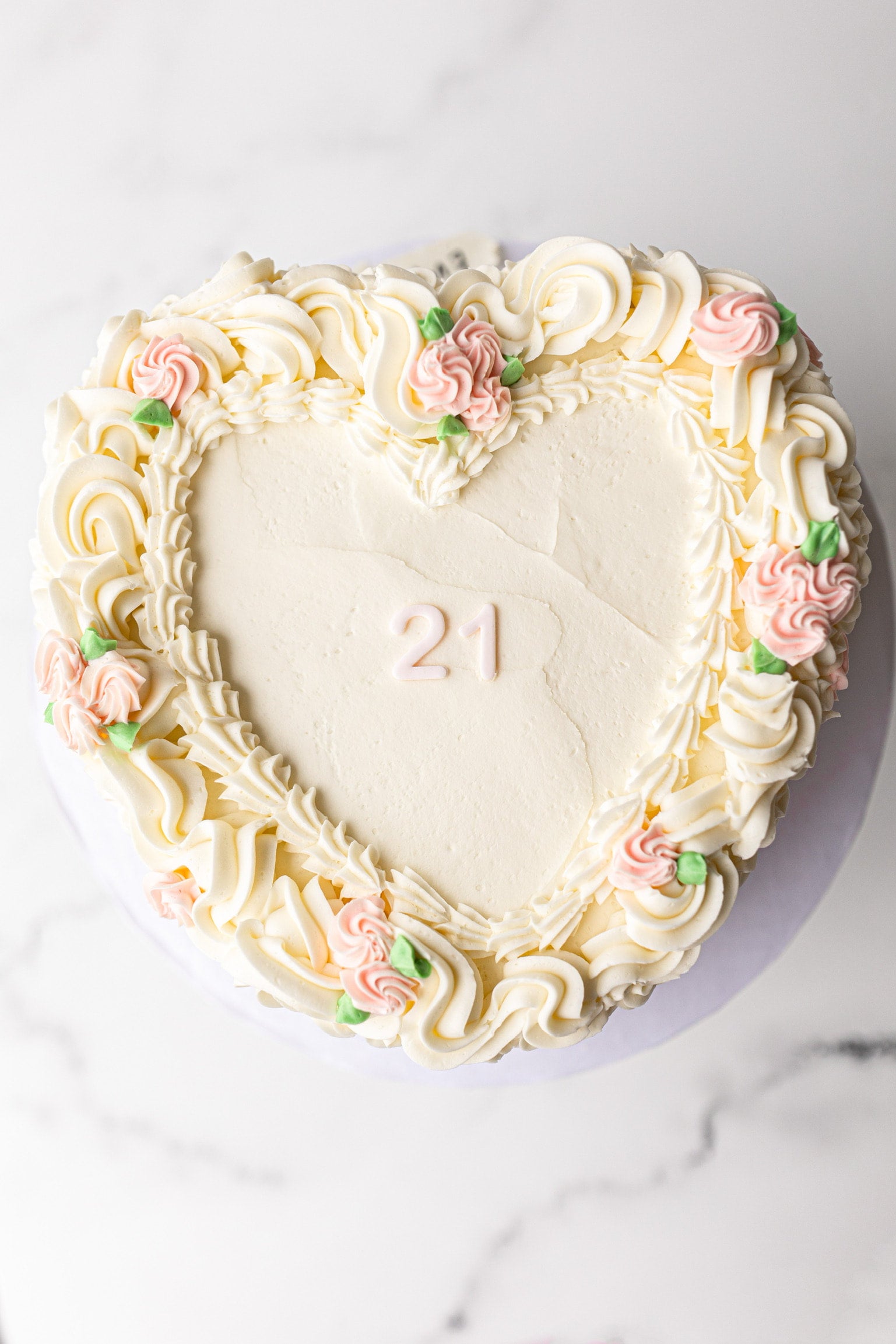 Vintage Floral Heart Cake | Hapa Bakery