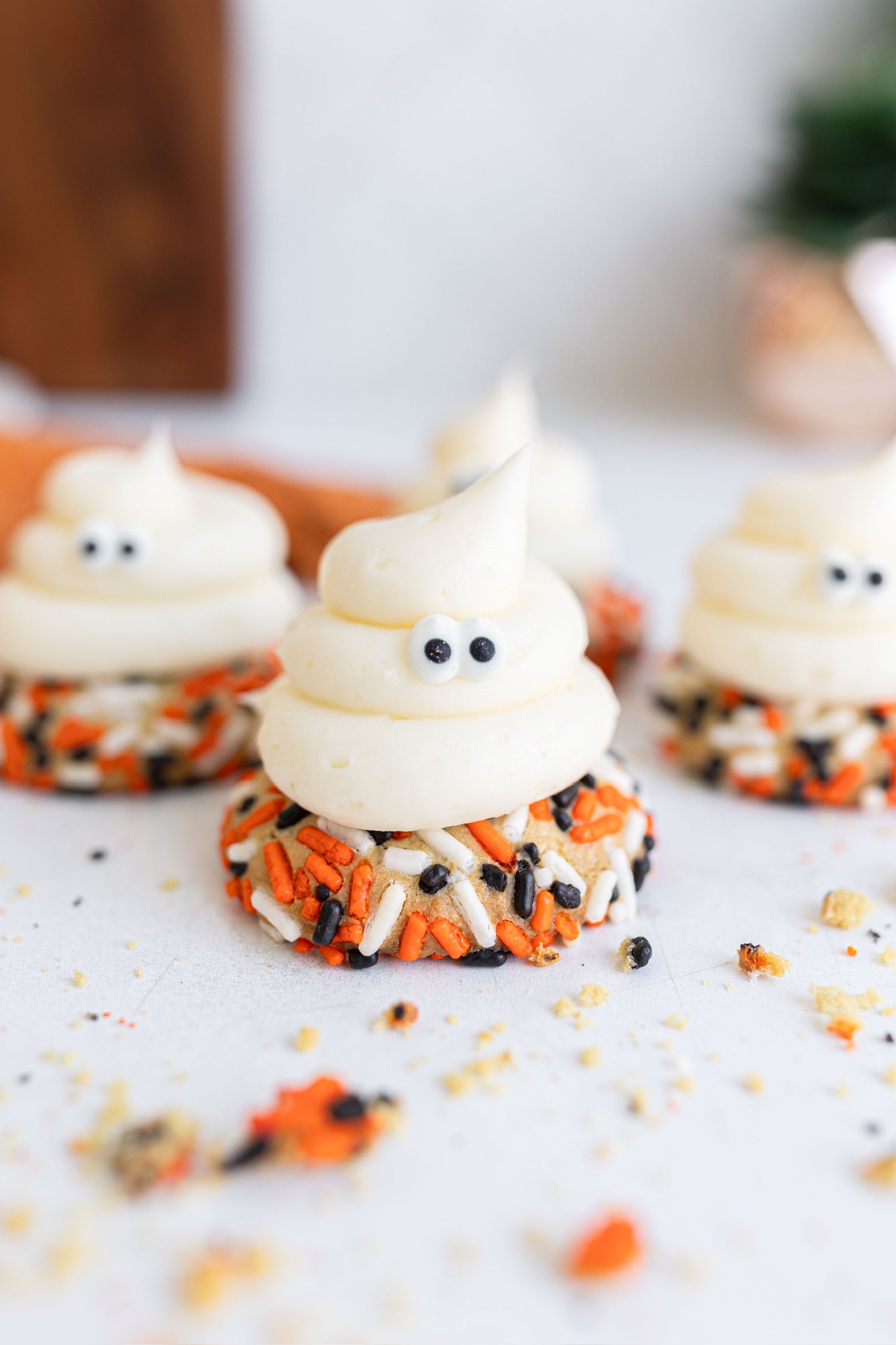 Cutie Ghost Frosted Sprinkle Cookies | Hapa Bakery