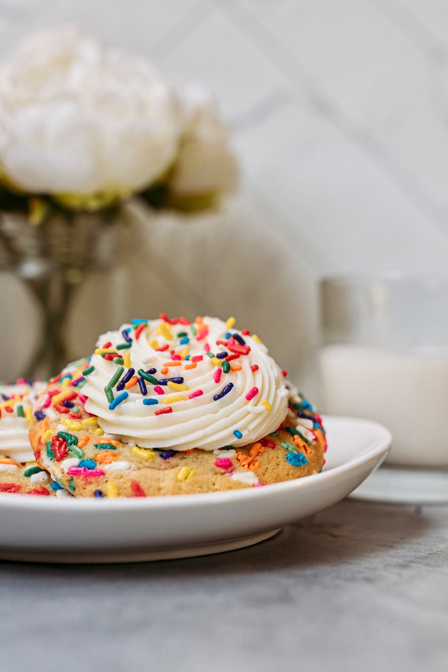 Frosted Rainbow Sprinkle Cookies - Hapa Cupcakes & Bakery - Orange ...